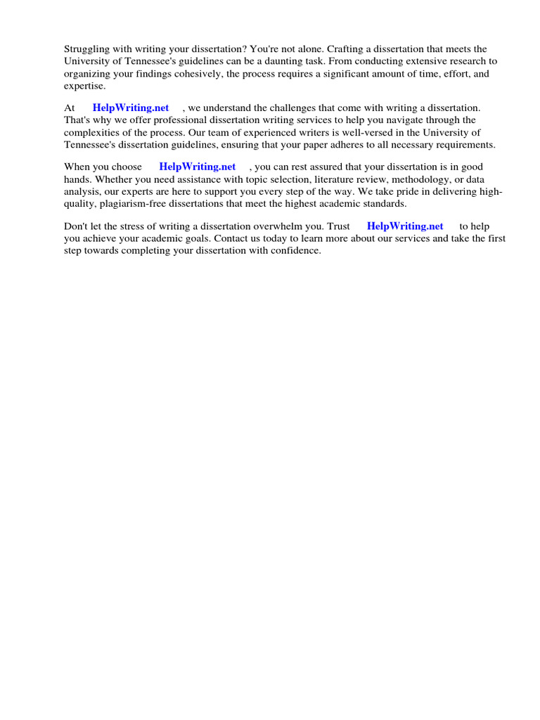 University of Tennessee Dissertation Guidelines | PDF | Thesis | Essays