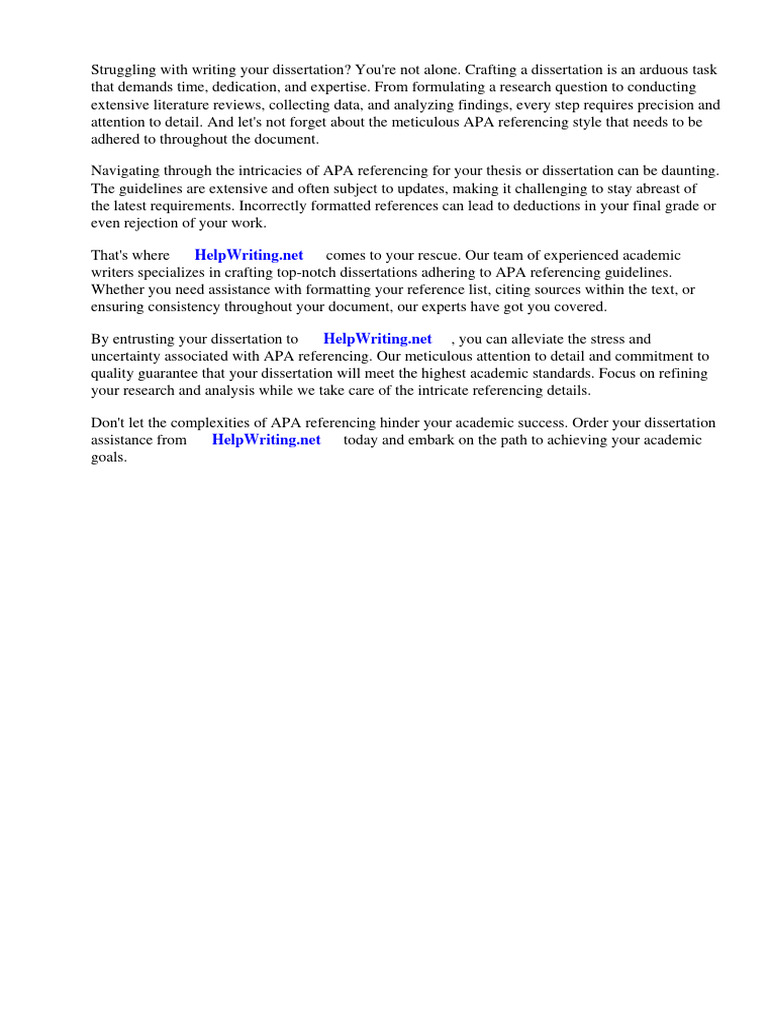 Apa Reference Thesis Dissertation Pdf Apa Style Thesis