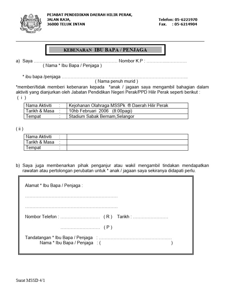 Surat-Surat MSSD HPk4 | PDF