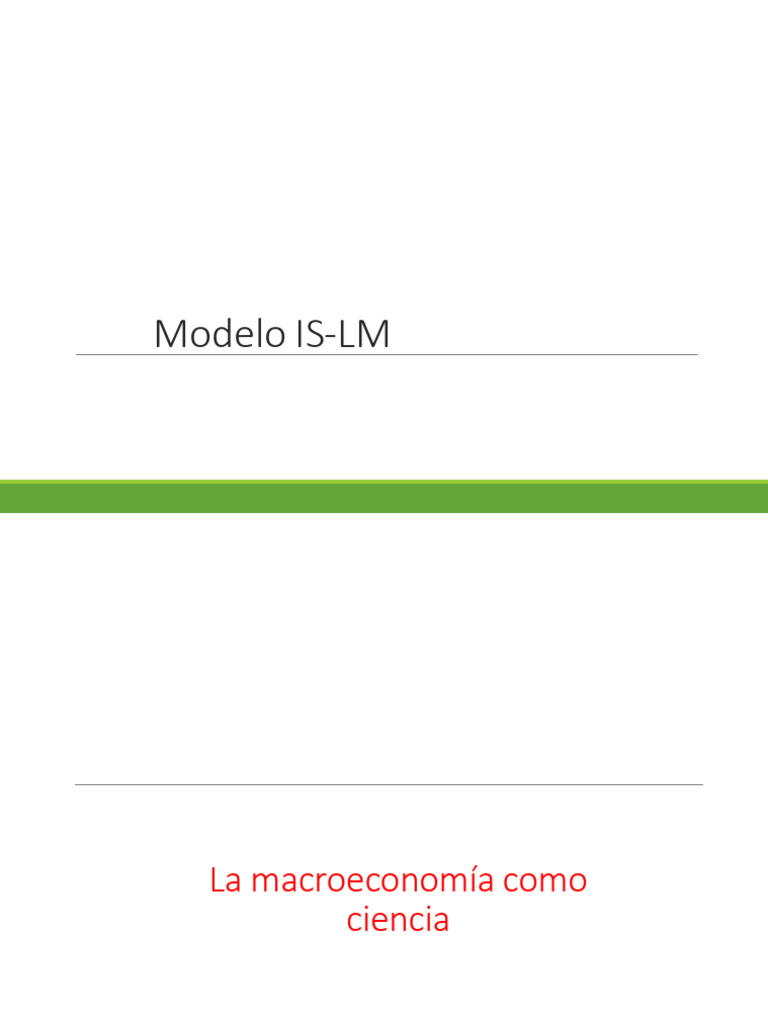 Modelo IS-LM Parte 1 | PDF | Producto Interno Bruto | Macroeconómica