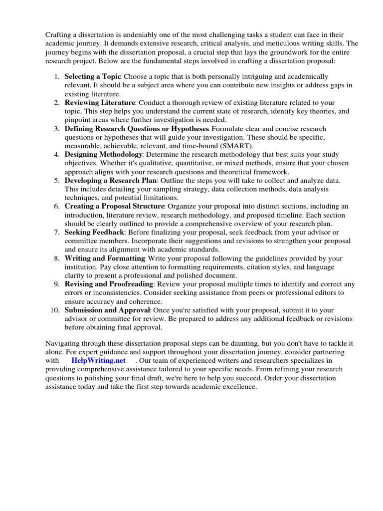 Dissertation Proposal Steps | Download Free PDF | Thesis | Methodology