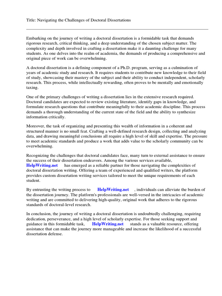 Doctors Dissertation Definition | PDF | Thesis | Academic Degree