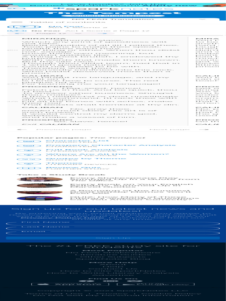 No Fear Shakespeare the Tempest Act 1 Scene 2 P… | PDF | The Tempest ...