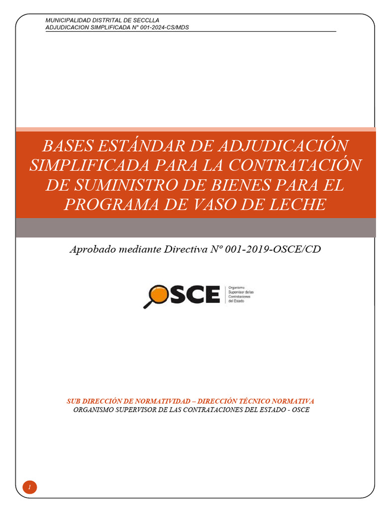 28.bases Estandar AS - Programa Vaso de Leche | PDF