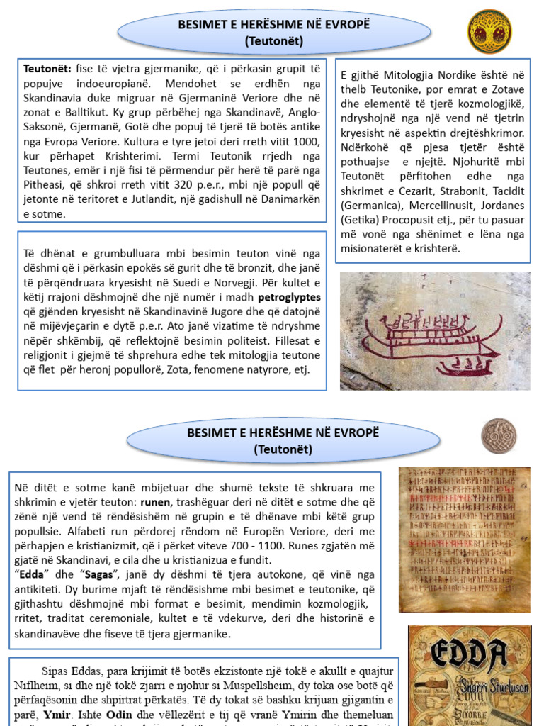 4.3. Besimet e Hereshme Ne Evrope. Teutonet Keltet. | PDF