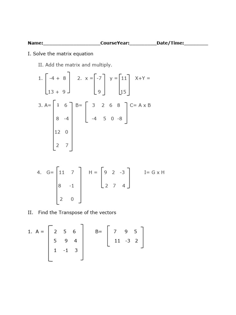 Discrete Exercise Matrix March7 2024 | PDF | Teaching Methods & Materials