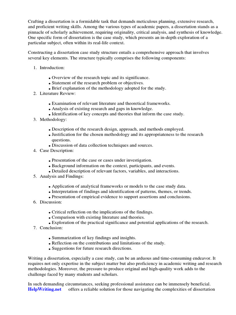 Dissertation Case Study Structure | PDF | Case Study | Thesis Dissertation Case Study Structure | PDF | Case Study | Thesis