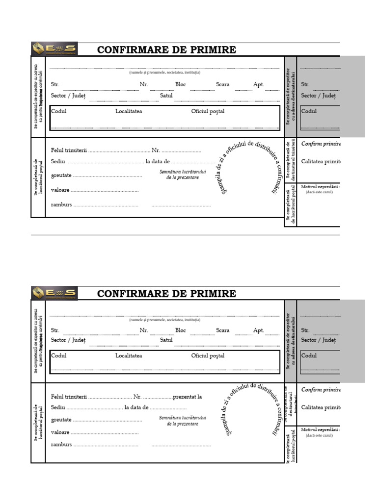 Confirmare de Primire | PDF