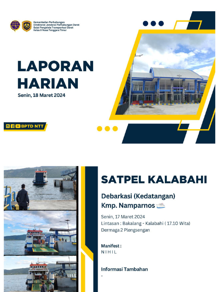 Laporan Harian Satpel Kalabahi 18 Maret 2024 | PDF