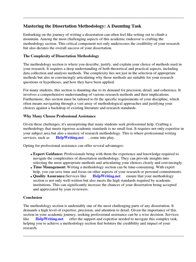 Dissertation Methodology | Download Free PDF | Methodology | Thesis