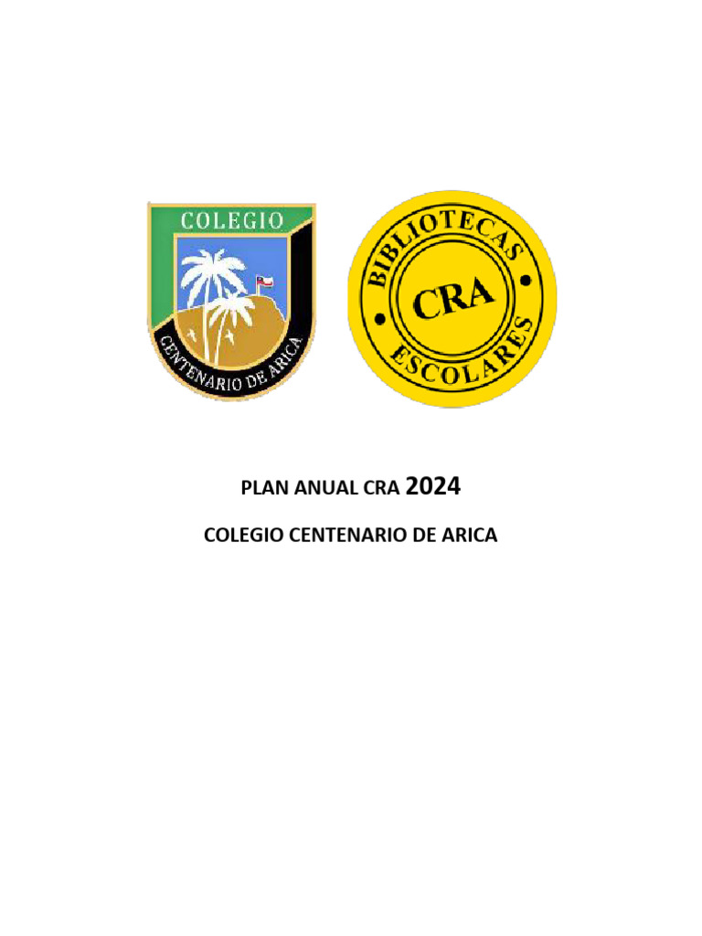 Plan Anual CRA 2024 - Colegio Centenario | PDF | Enseñando | Bibliotecas