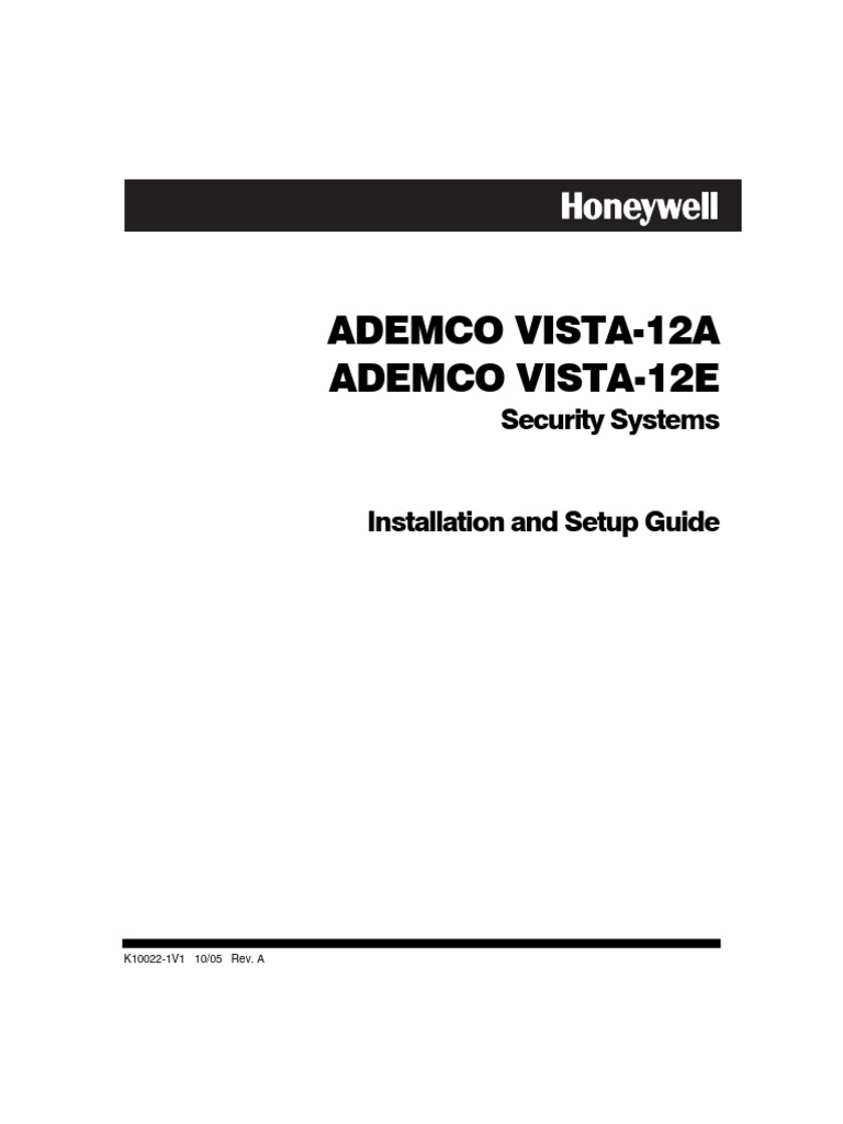 ADEMCO VISTA-12 Security Setup Guide | PDF | Telephone | Telecommunications