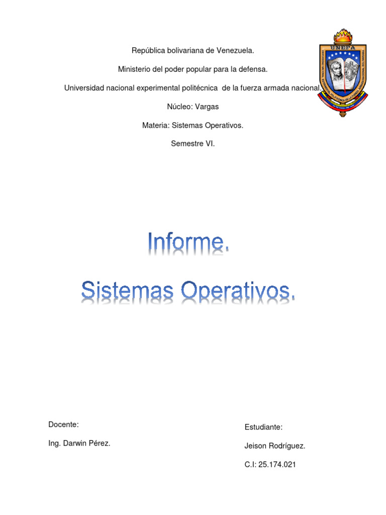 Informe Sistemas Opertivos I | PDF | Hardware de la computadora ...