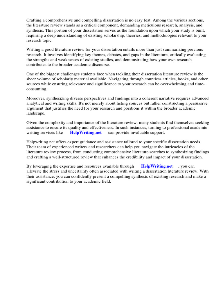 How To Write Good Literature Review For Dissertation | PDF | Inquiry ...