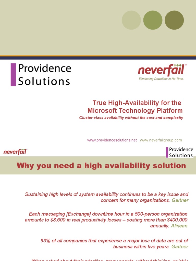 Neverfail Overview | PDF | Reliability Engineering | Backup