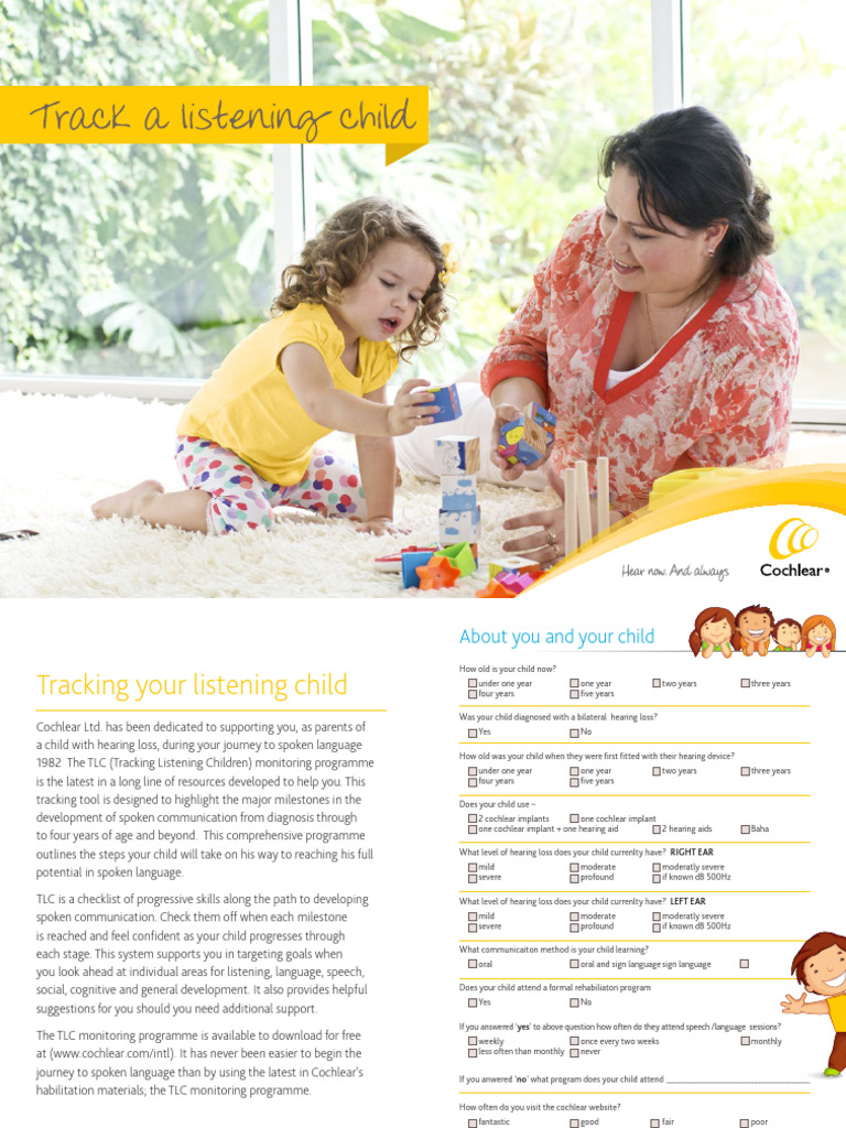 TLC Monitoring for Listening Children | PDF | Hearing Loss | Speech