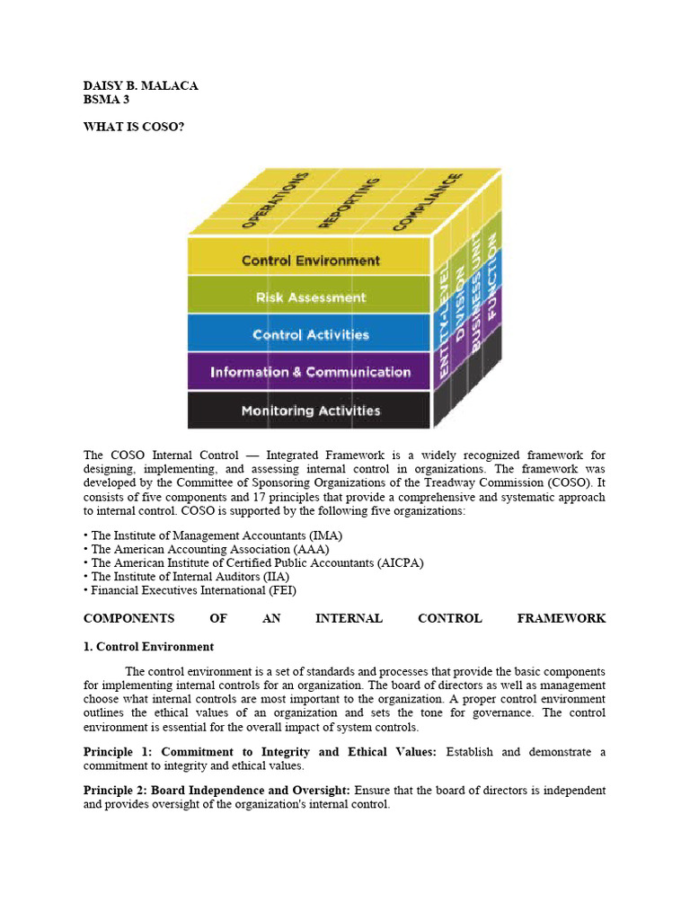 COSO | PDF | Internal Control | Business