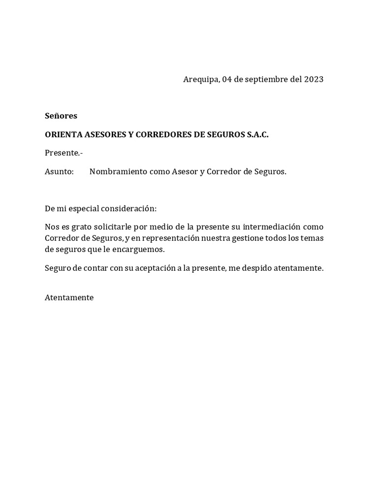 Carta de Nombramiento | PDF