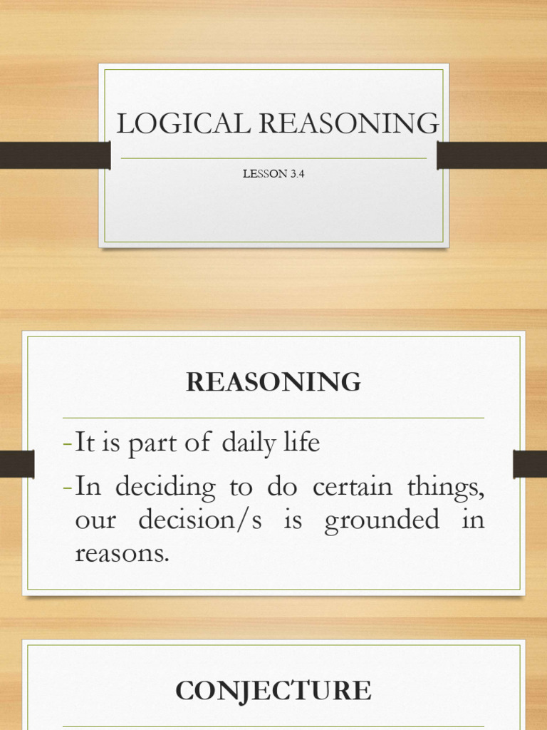 Lesson 5.1 Logical Reasoning | PDF | Teaching Methods & Materials