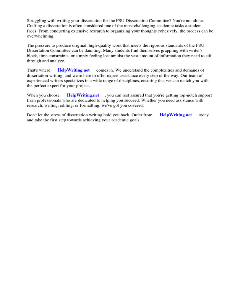 Dissertation Writing Help for FSU Students | PDF | World Wide Web ...
