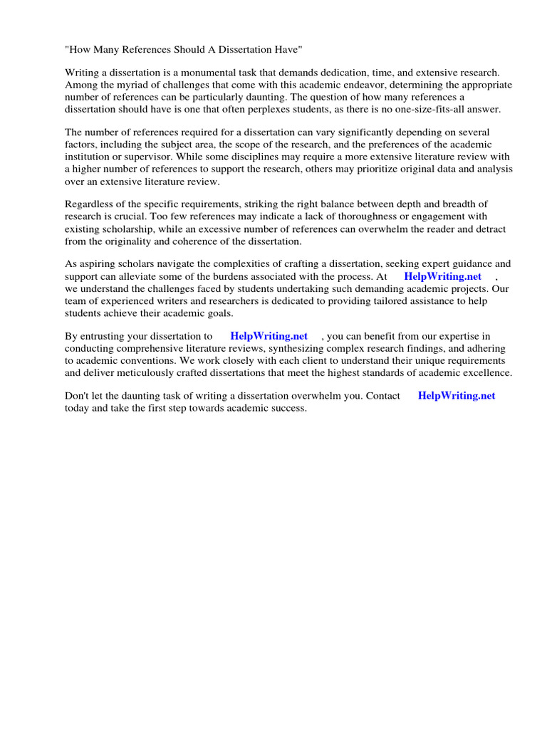 How Many References Should A Dissertation Have | PDF | Thesis | Methodology