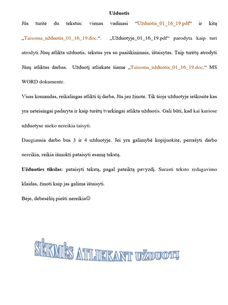 Uzduotis 01 16 19 | PDF