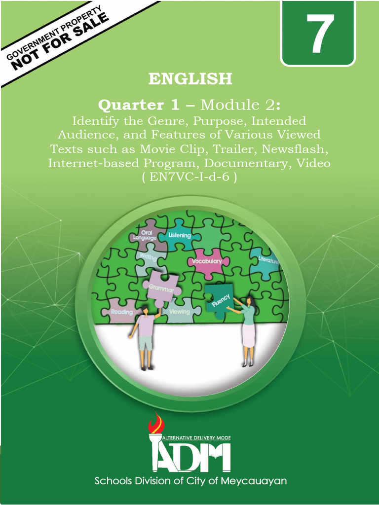 English 7 Quarter 1 Module 2 | PDF | Learning | Genre