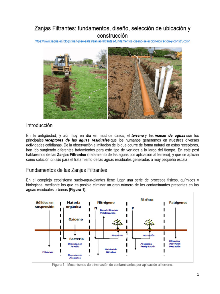 Lectura 3 ZANJAS FILTRANTES - FUNDAMENTOS, DISEÑO, SELECCIÓN DE ...