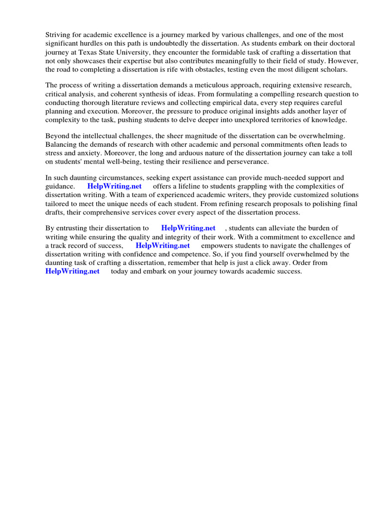 Texas State University Dissertations | PDF | Texas | Thesis