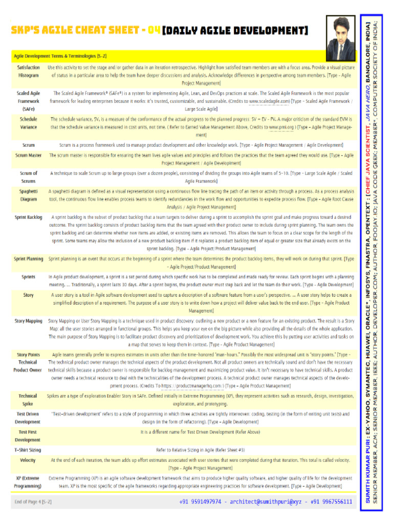 Agile Cheatsheet - 04 | PDF