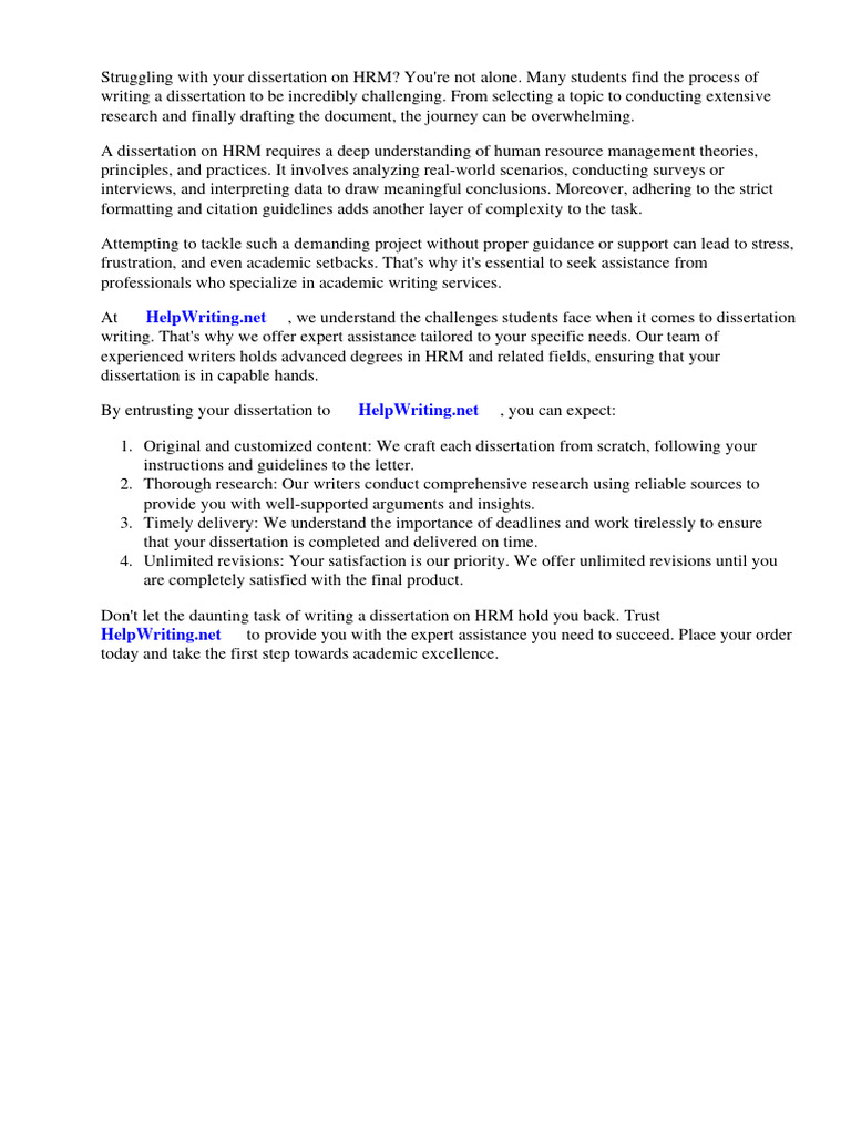 Dissertation On HRM PDF | PDF | Human Resource Management | Employment
