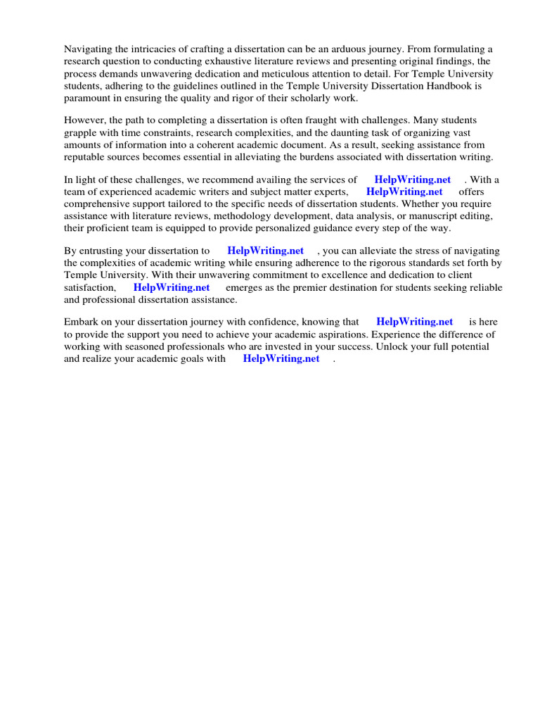 Temple University Dissertation Handbook | PDF | Thesis | Wikipedia