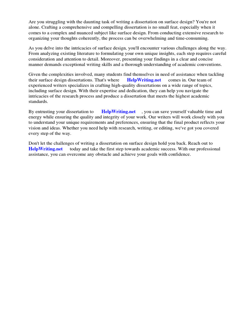 Surface Design Dissertation | PDF | Thesis
