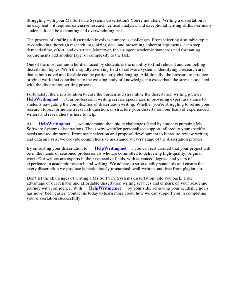 Ms Software Systems Dissertation Topics | PDF | Thesis | Artificial Intelligence