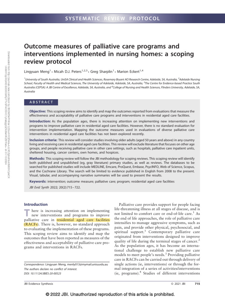 (2022) Outcome - Measures - of - Palliative - Care - Programs - And.17 ...