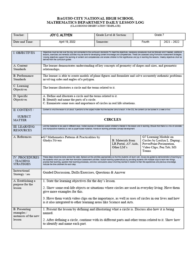 DLL For Observation Circles | PDF | Learning | Geometry