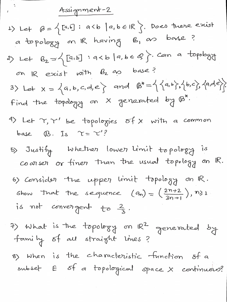 Assignment 2 | PDF | Functions And Mappings | Topological Spaces