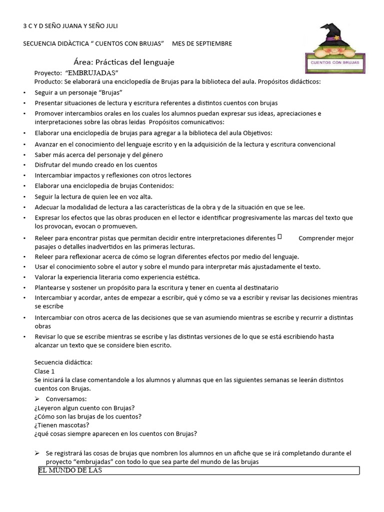 Proyecto Brujas 1 | PDF | Escritura | Comunicación escrita