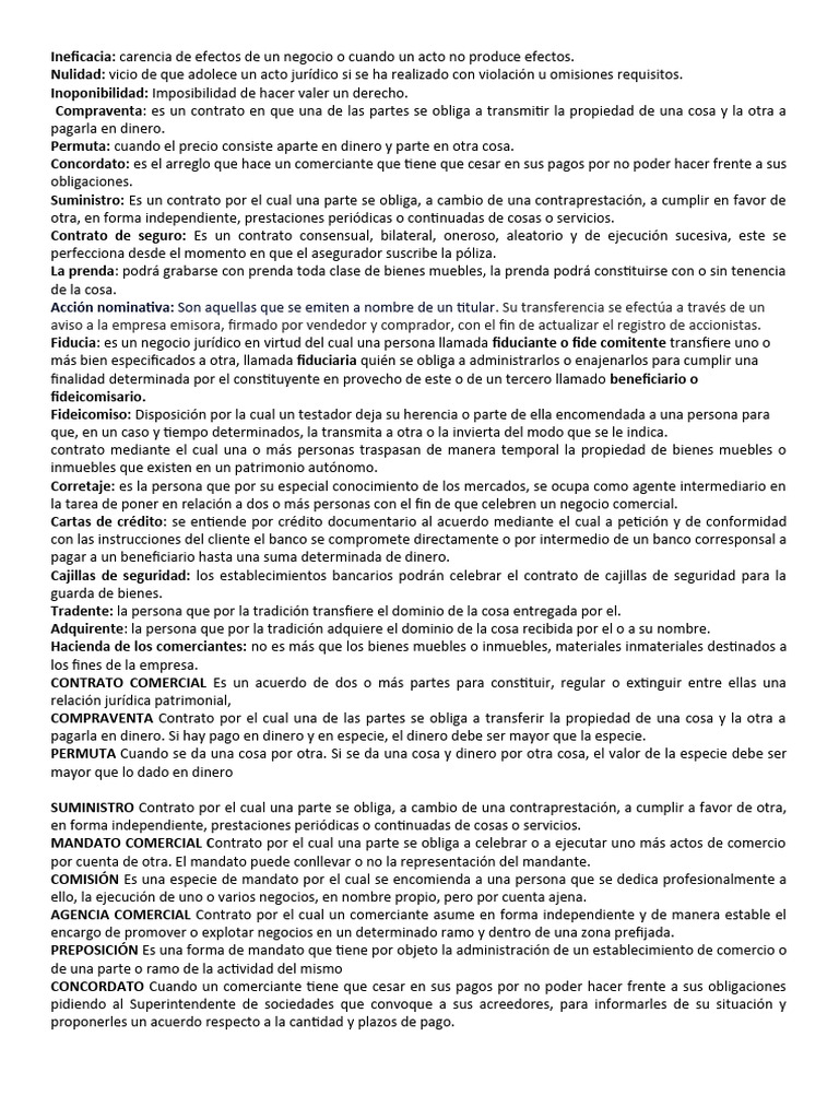 Glosario Contratos | PDF | Derecho privado | Derecho civil (sistema legal)