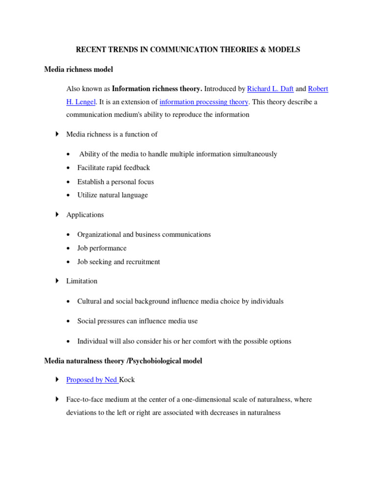 Communication Theories & Models Overview | PDF | Communication | Computing