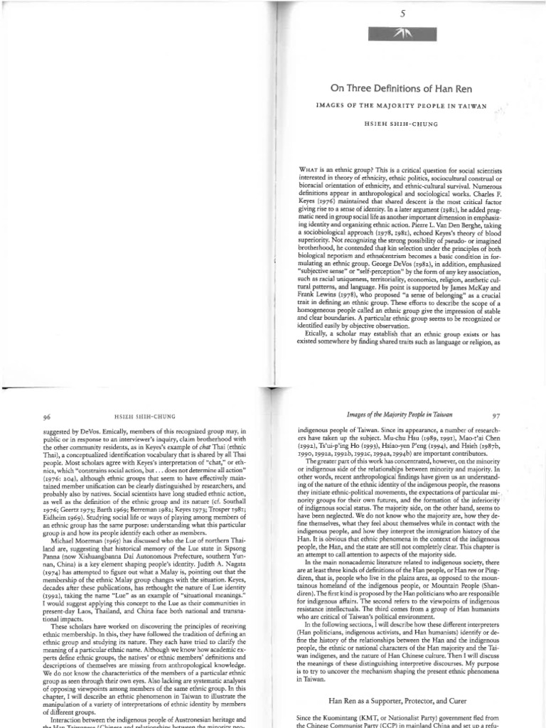 Hsieh, On Three Definitions of Han Ren | PDF