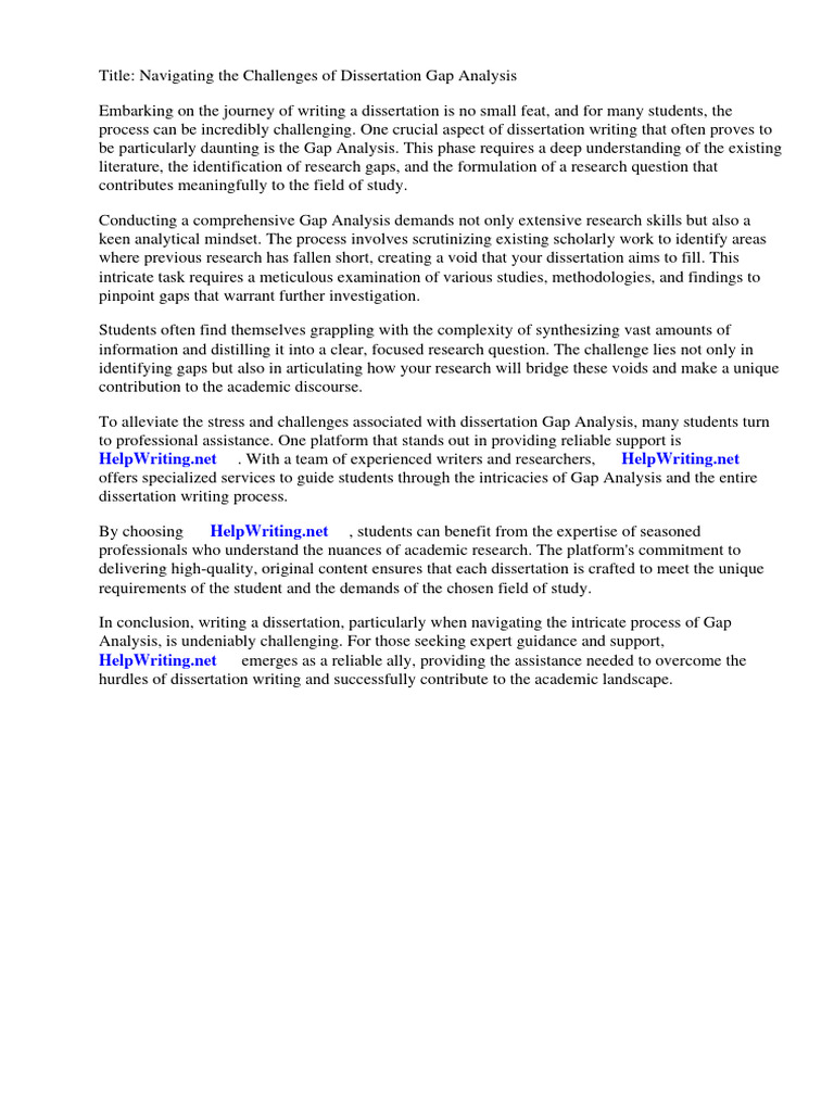 Dissertation Gap Analysis | PDF | Quantitative Research | Thesis Dissertation Gap Analysis | PDF | Quantitative Research | Thesis