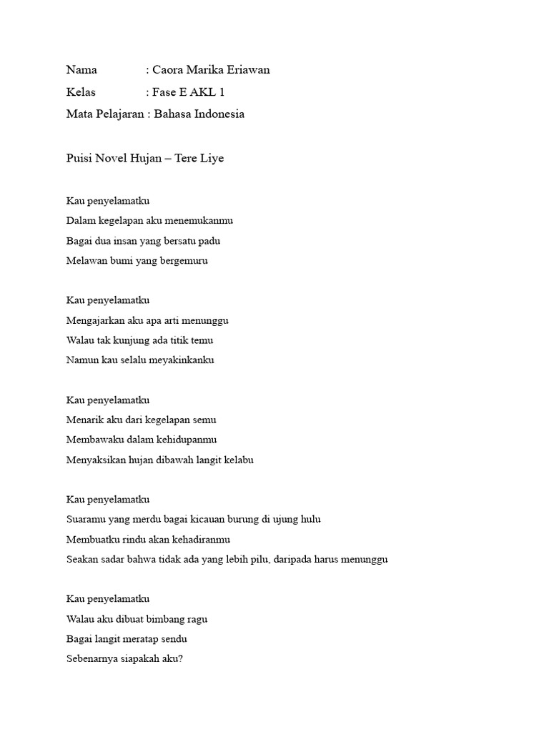 Tugas Puisi - Bhs Indonesia | PDF