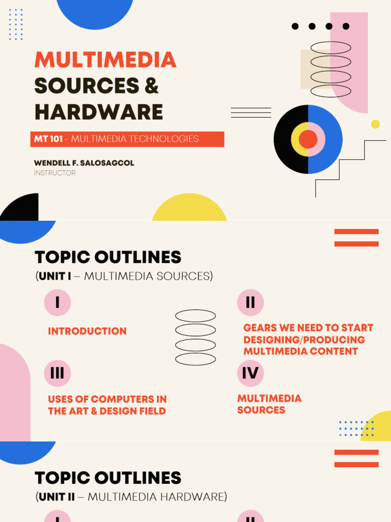 MT 101 -TOPIC 2 (MULTIMEDIA SOURCES AND HARDWARE) | PDF