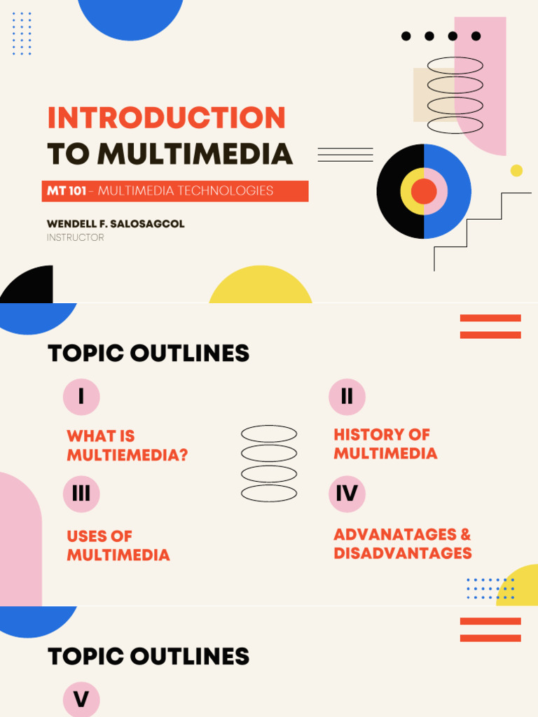 MT 101 - Topic 1 (Introduction To Multimedia) | PDF | Cocina, comidas y ...