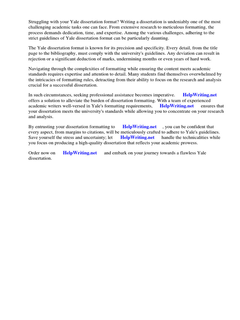Yale Dissertation Format | PDF | Thesis | Essays Yale Dissertation Format | PDF | Thesis | Essays
