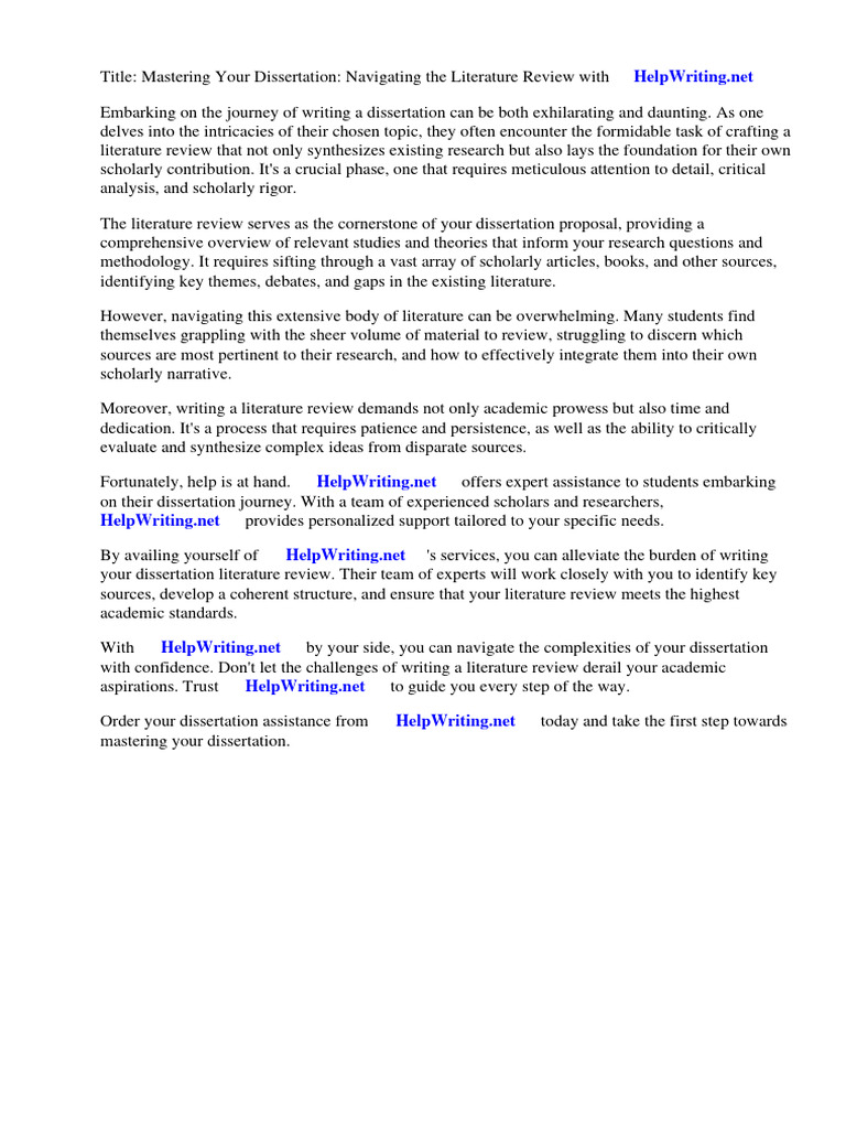 Sample Dissertation Proposal Literature Review | PDF | Thesis | Citation