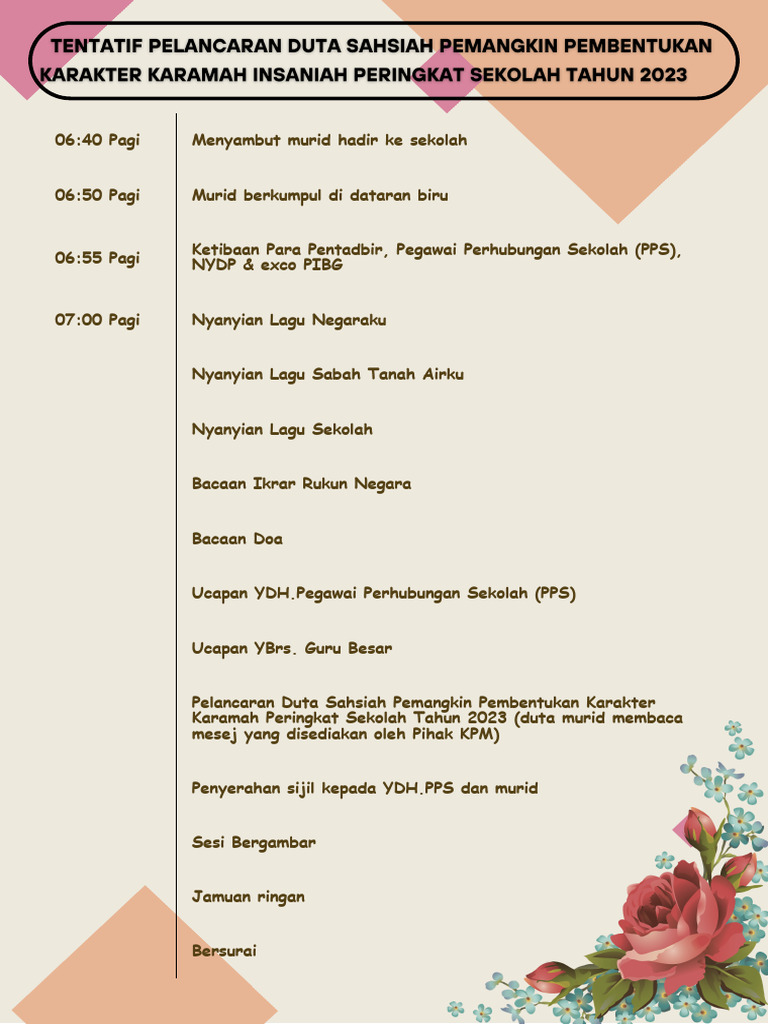 Pelancaran Duta Sahsiah Pemangkin Pembentukan Karakter Karamah Insaniah | PDF