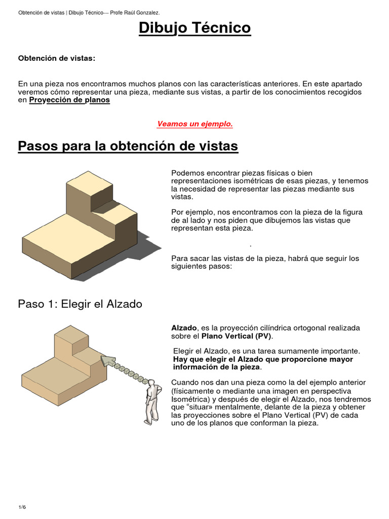 Obtención de Vistas - Dibujo Técnico 2024 | PDF | Dibujo técnico | Dibujo