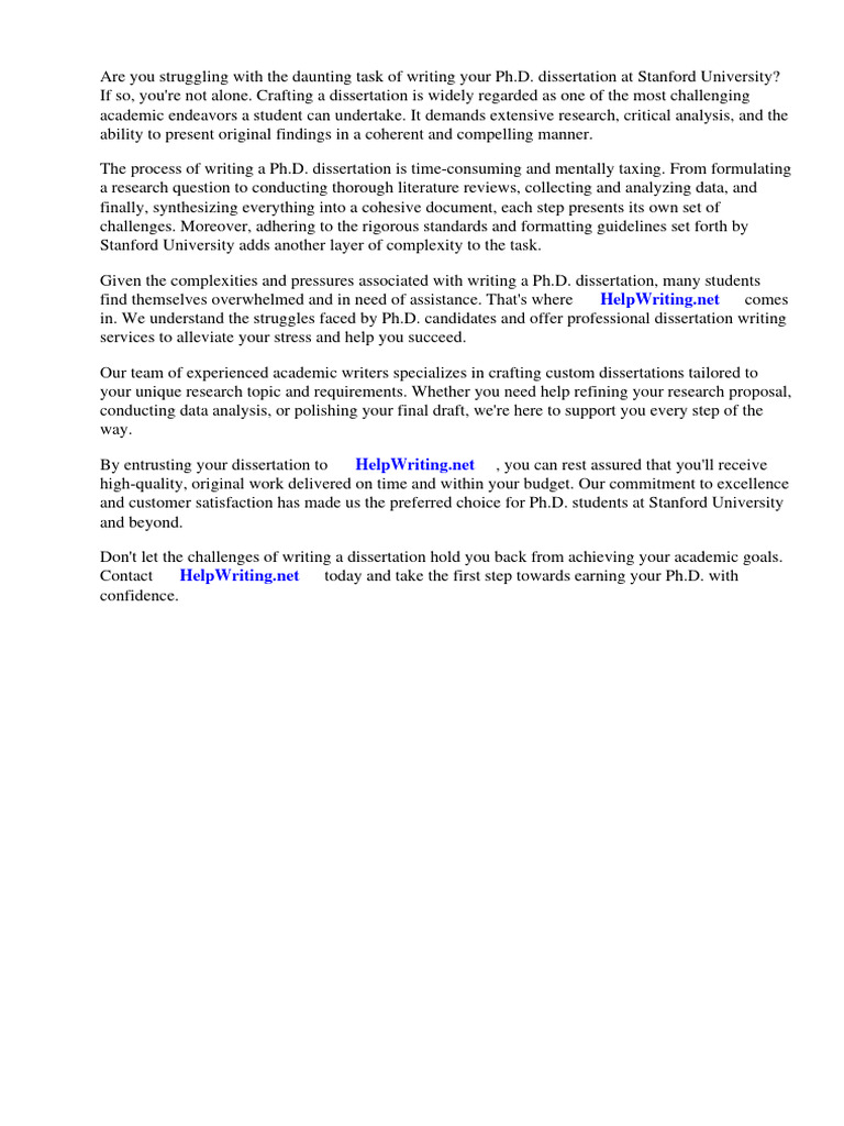 PHD Dissertation Stanford University | PDF | Thesis | Doctor Of Philosophy